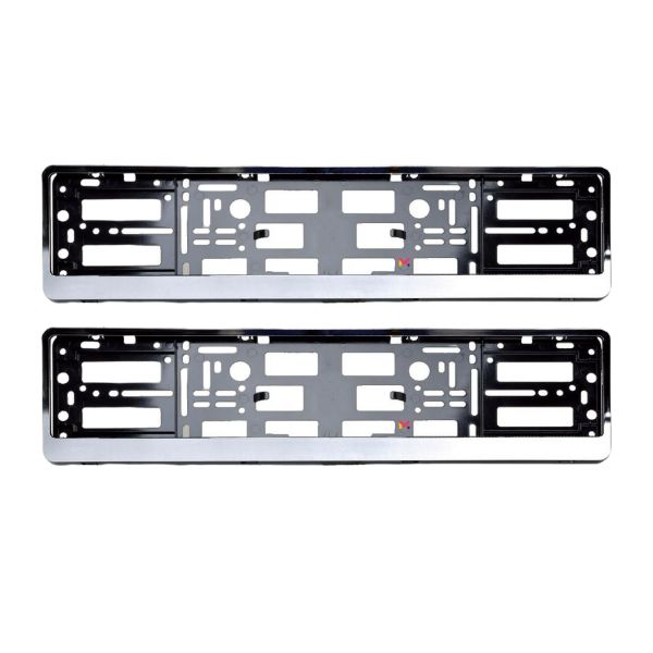 Set 2 Suporturi PVC Cromat pentru Numar Inmatriculare Auto, Usor de ...