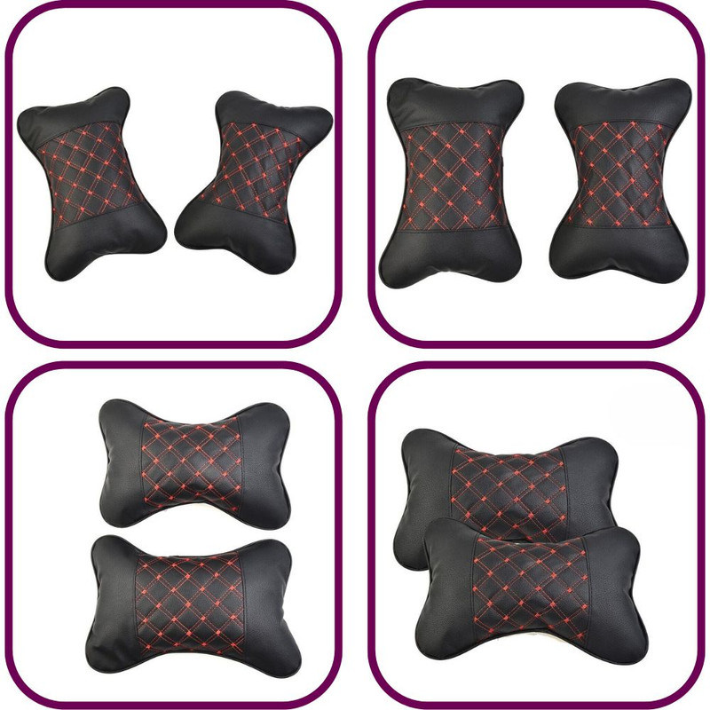 Set 2 buc Perna din piele ecologica pentru tetiera masinii, Negru - eMAG.ro