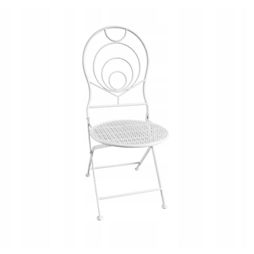 Set mobilier gradina/terasa, metal, alb, 1 masa, 2 scaune, Linda ...